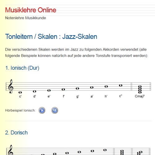 Jazz-Skalen 2 ♫ Musiklehre Online